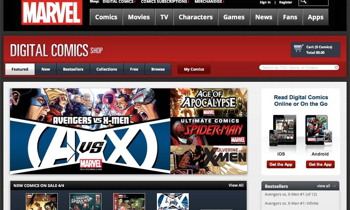 Marvel opens digital comics storefront