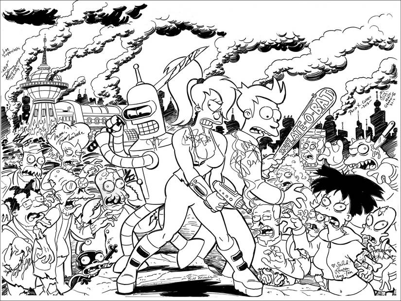 Perfect 'Futurama' send-off: original art auction for a good cause