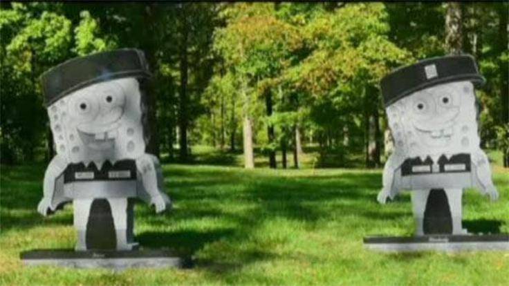 Cemetery reinstalls SpongeBob gravestones