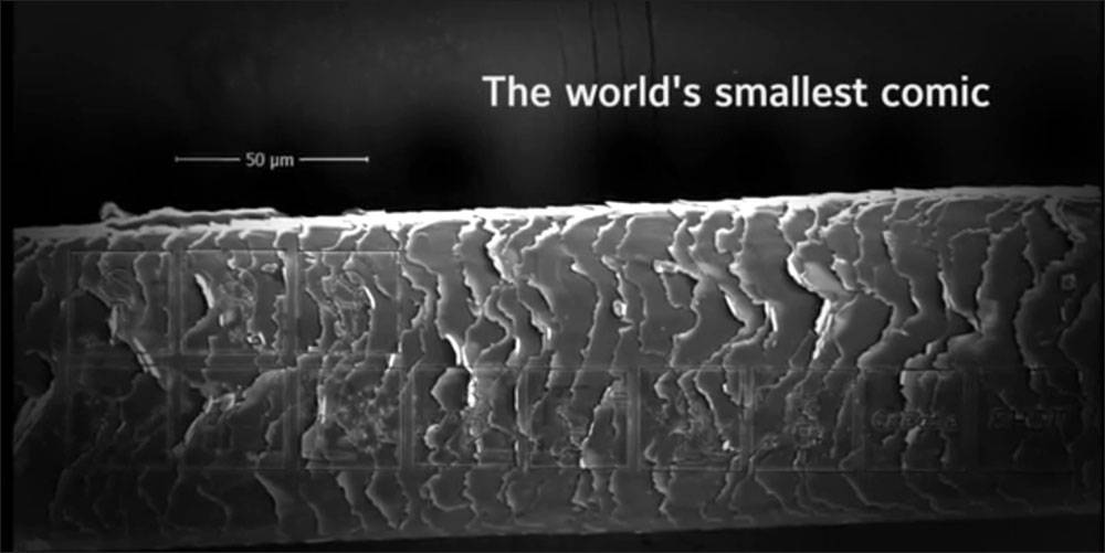World's smallest comic is etched onto a human hair