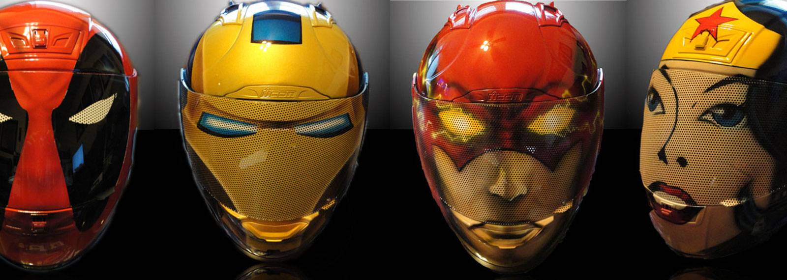 Ride in superhero style with these custom motorcycle helmets