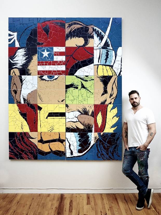 Jason Dussault debuts comics-inspired mosaic artwork in New York City