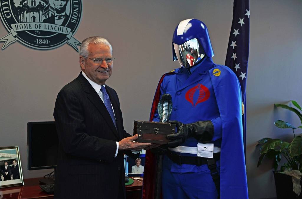 Cobra Commander claims the key to the city of Springfield, Illinois