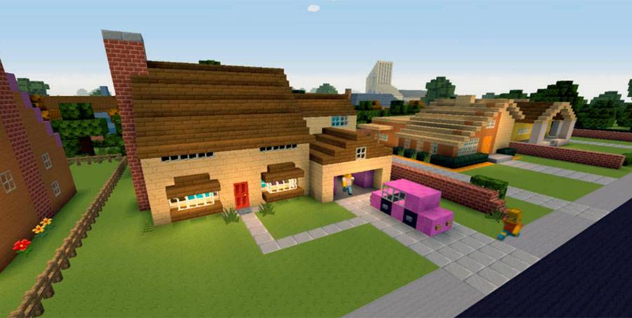 'The Simpsons' opening, all of Springfield recreated in 'Minecraft'