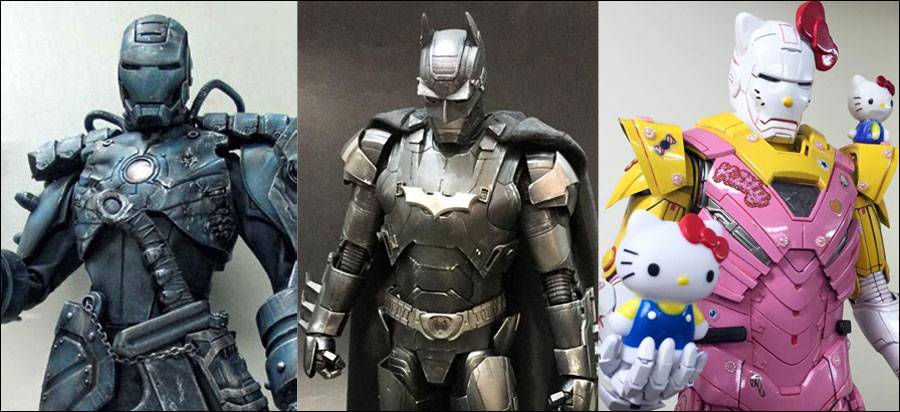 Iron Man figures reimagined as Hello Kitty, Batman and more
