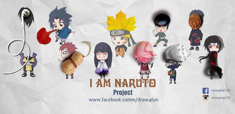 Artist creates adorable 'Naruto' paintings using everyday objects