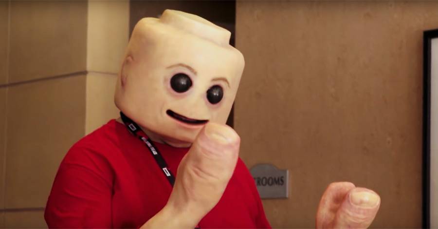 This life-size human minifigure is the stuff of LEGO nightmares