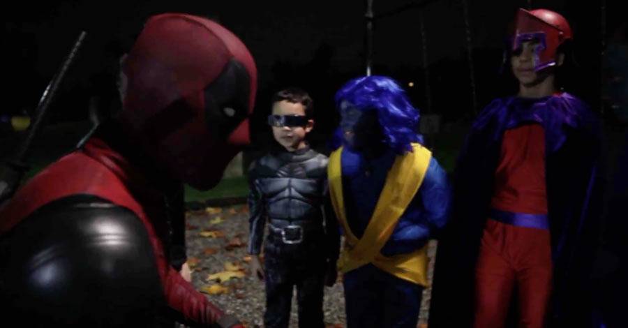 "Deadpool" Recruits Children in New Halloween-Themed Promo Clip